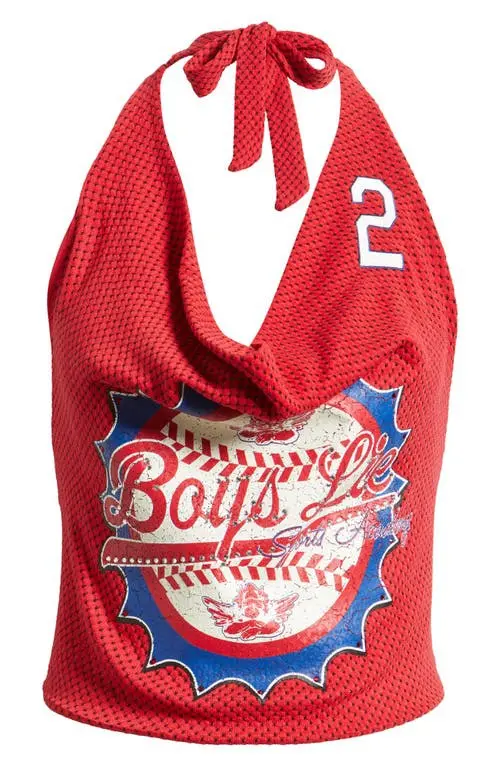 BOYS LIE Graphic Halter Crop Top