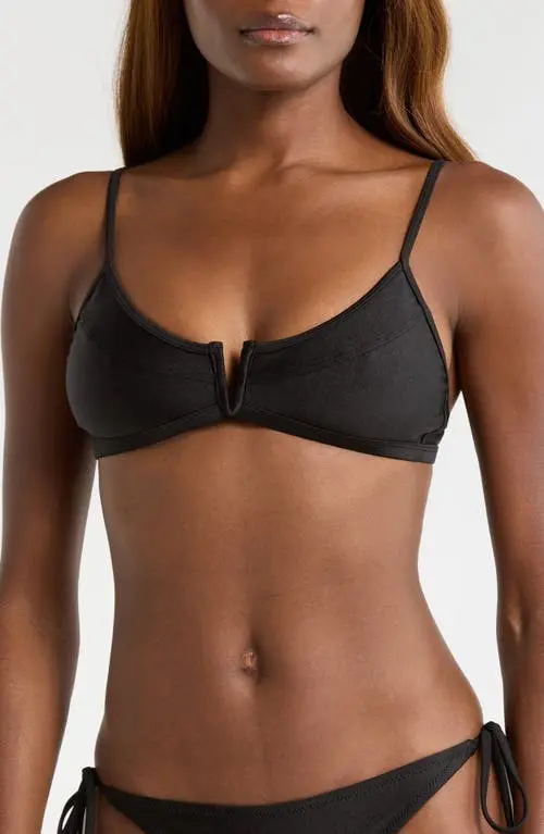 KULANI KINIS Shimmer V-wire Bikini Top - Twilight Black