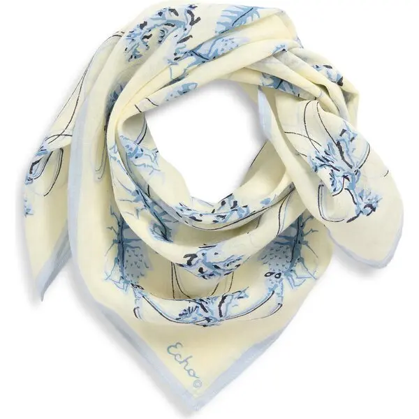 Echo Shrimp Boat Cotton Scarf - Blue Shadow