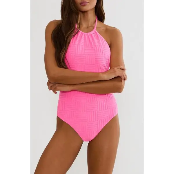 Beach Riot Kristy Halter One-piece Swimsuit - Strawberry Moon