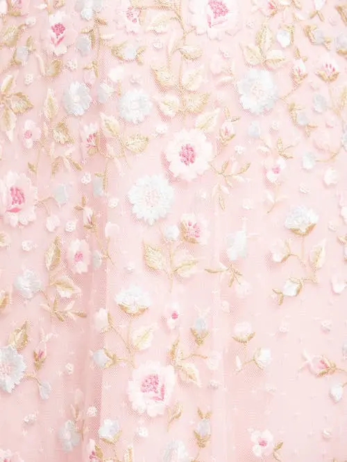 NEEDLE & THREAD Ethereal Blooms Frill Ankle Gown - Seashell/multi