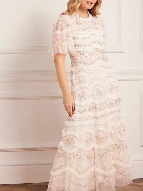 NEEDLE & THREAD Marina Ruffle Ankle Gown