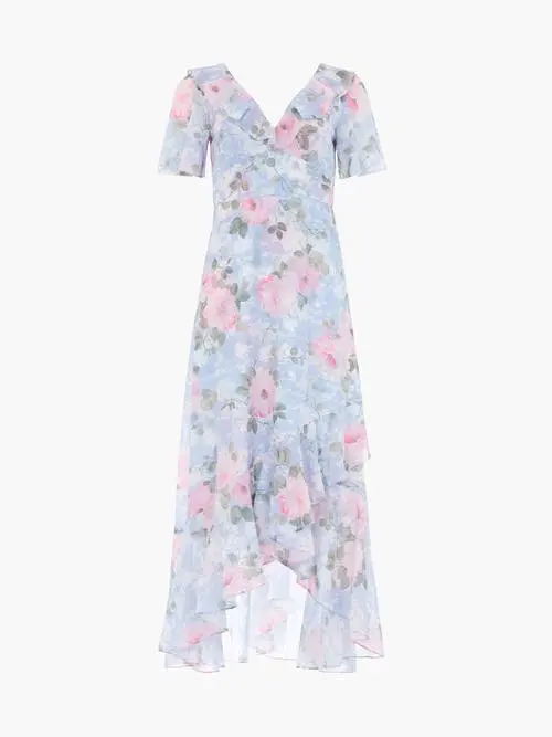 NEEDLE & THREAD Camille’s Garden V-neck Ankle Gown