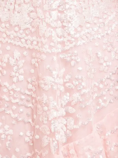 NEEDLE & THREAD Anais Sequin Frill Ankle Gown - Seashell