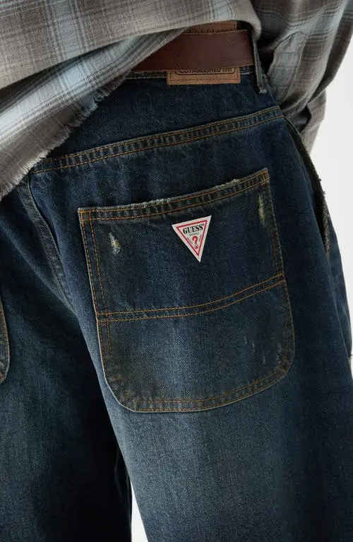 GUESS ORIGINALS Distressed Wide Leg Jeans