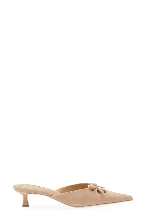 TONY BIANCO Cammie Pointed Toe Kitten Heel Mule - Wheat Suede