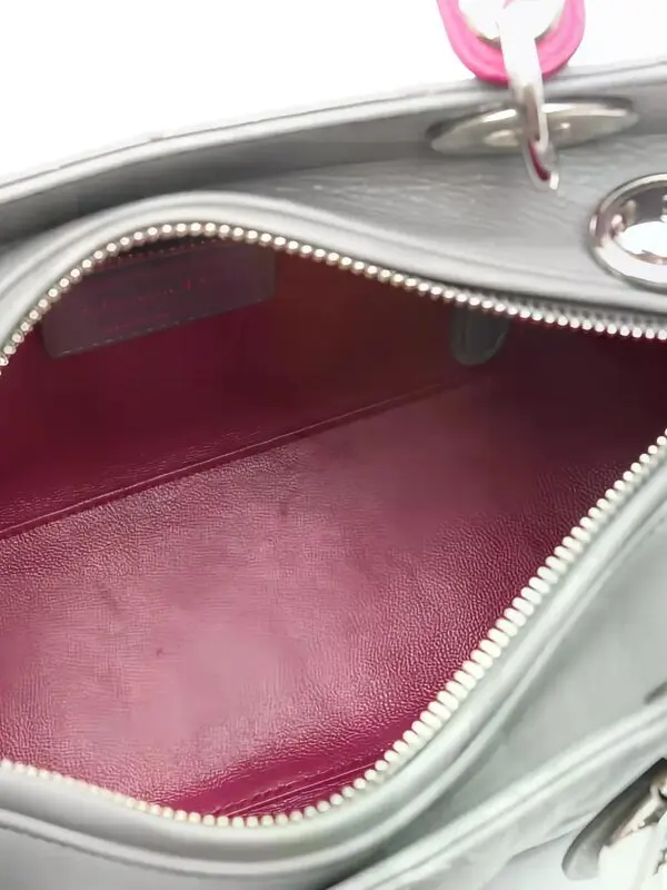 Dior 2010s Lady Canage Leather Tote Bag - Grey