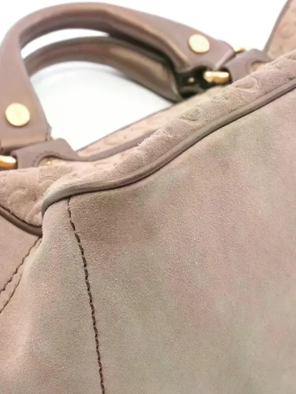 Celine 2000s C Debossed Leather Boogie Tote Bag - Neutrals