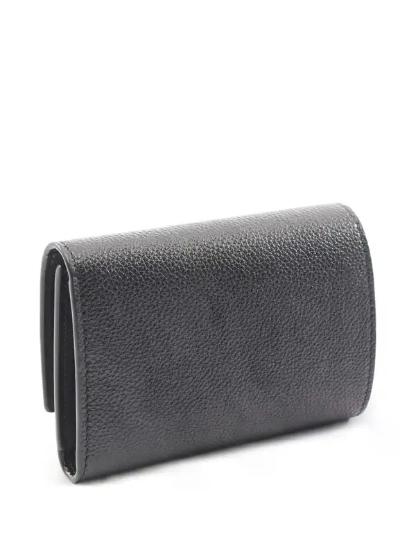 Loewe 2020s Small Anagram Pebble Trifold Leather Wallet - Black