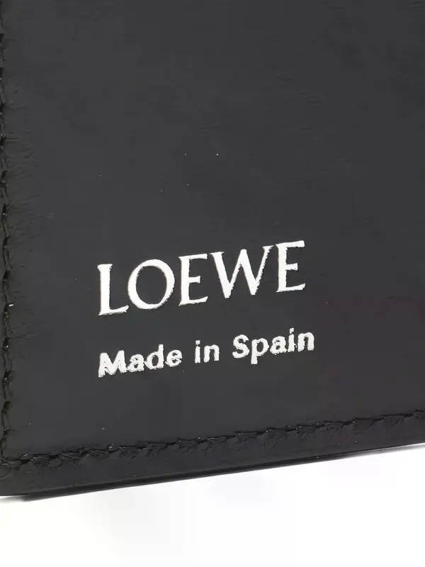 Loewe 2020s Small Anagram Pebble Trifold Leather Wallet - Black