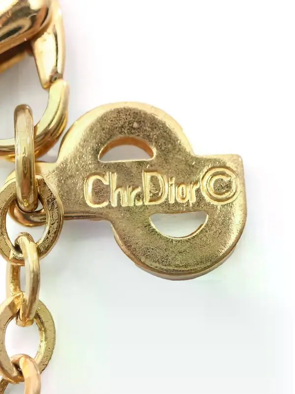 Dior 2000s Logo Pendant Necklace - Gold