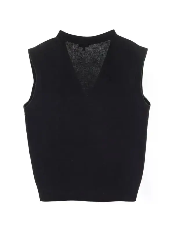 Loewe Anagram Detail Knitted Vest - Black
