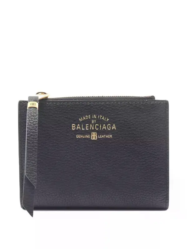 Balenciaga 2020s Cash Long Leather Cardholder - Black