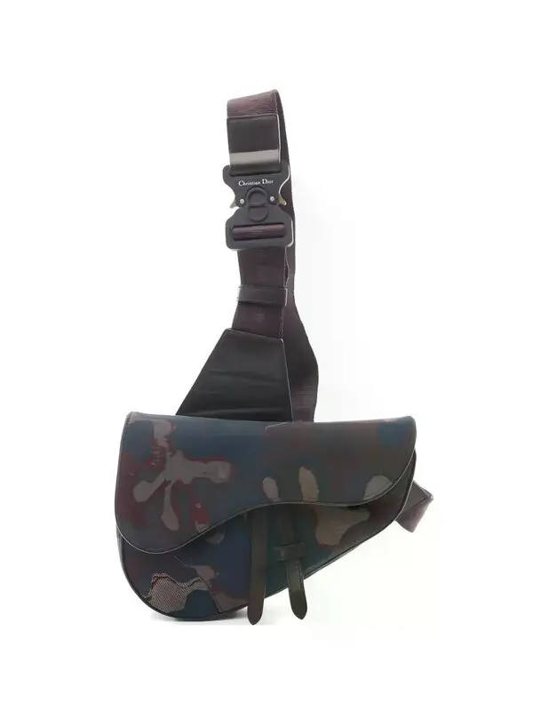 Dior 2010s X Peter Doig Camouflage Saddle Bag - Green