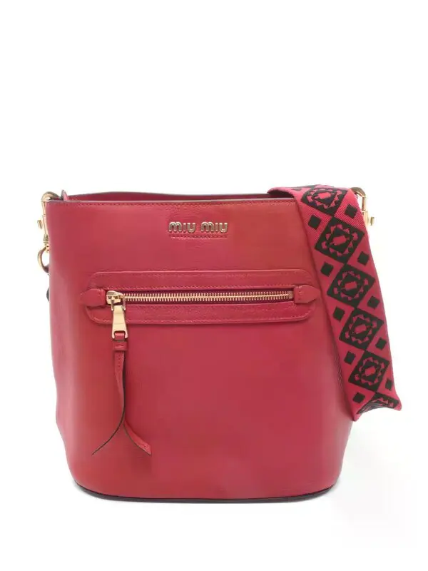 Miu Miu 2010s Madras Leather Shoulder Bag