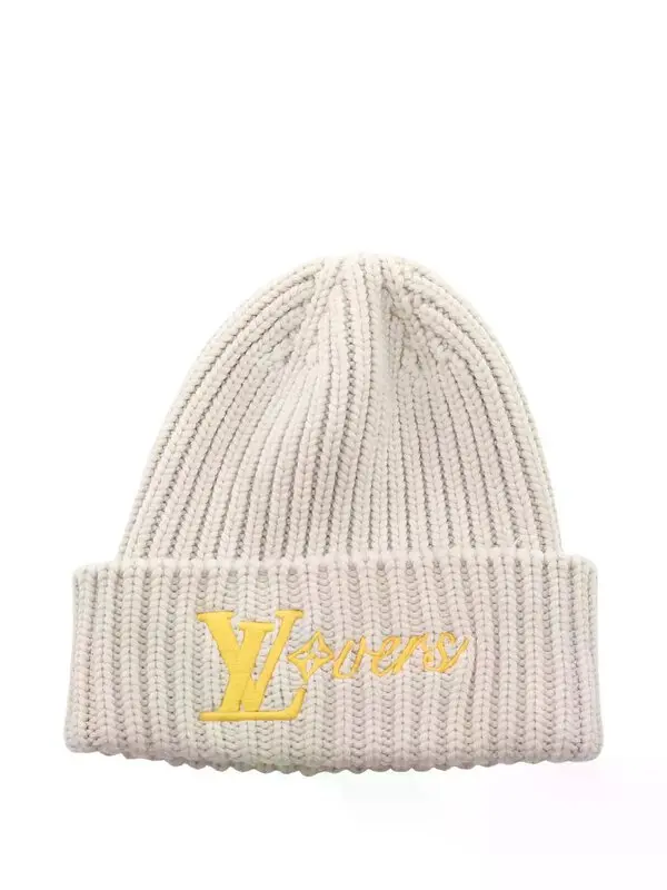 LOUIS VUITTON 2010s Embroidered Beanie - Neutrals