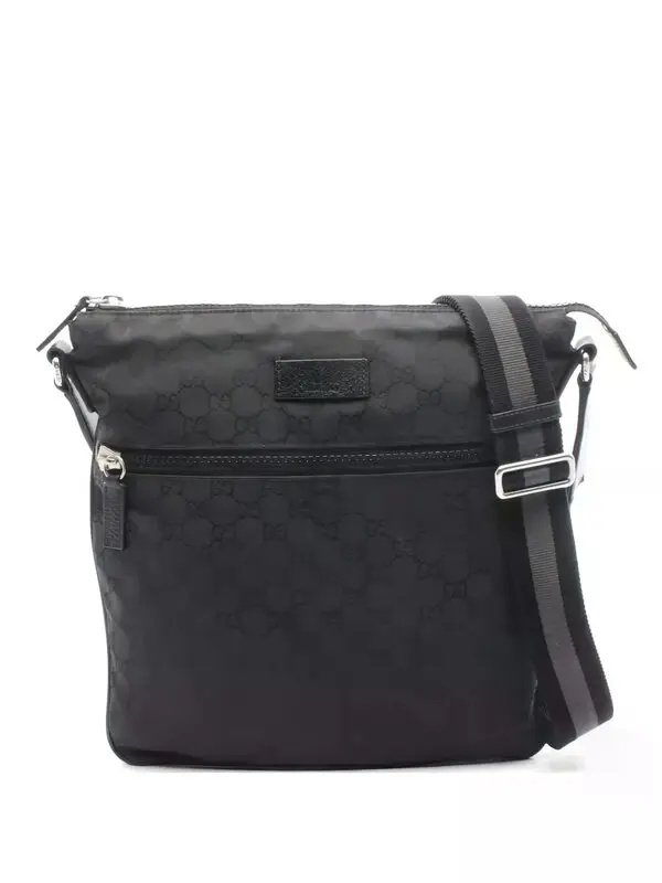 Gucci 2000s Gg-pattern Shoulder Bag - Black