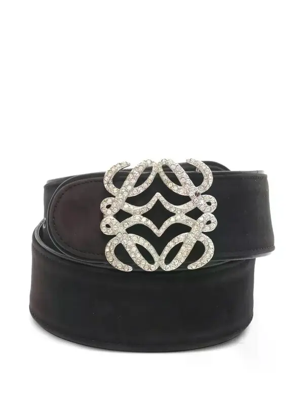 Loewe Anagram Rhinestone Belt - Brown
