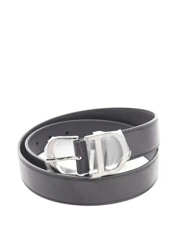 Dior Logo Leather Belt - Black