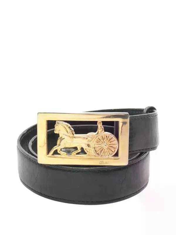 Celine Horse Leather Belt - Black