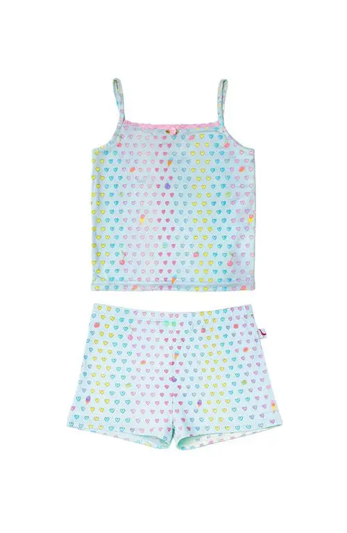 PREPPY GOOSE Heart Print Cami Jersey Pj - Aqua