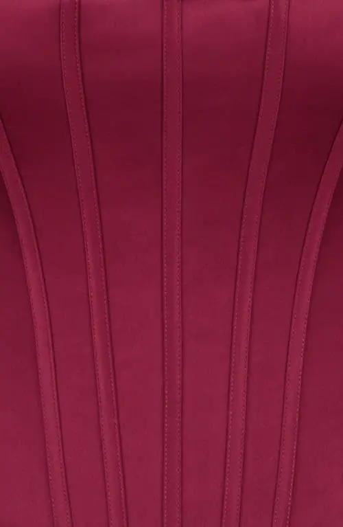 House Of Cb Iman Satin Corset Top - Wine