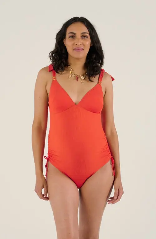 CACHE COEUR Porto Vecchio Maternity Swimsuit - Orange