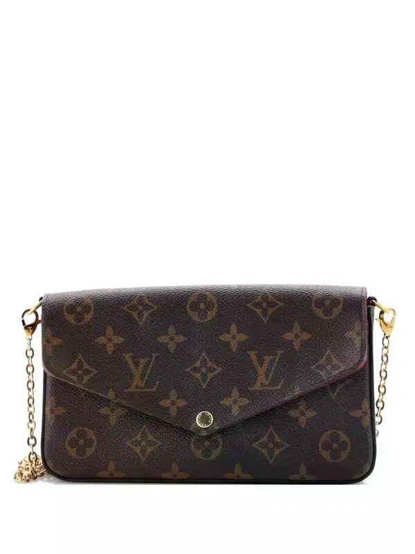 LOUIS VUITTON Felicie Pochette Monogram Canvas Crossbody Bag - Brown