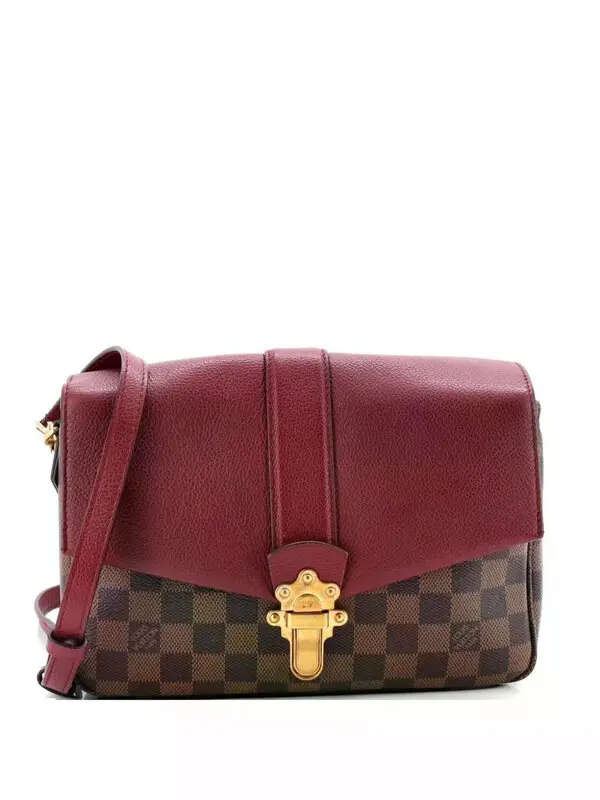 LOUIS VUITTON Clapton Handbag Damier And Leather Pm - Brown