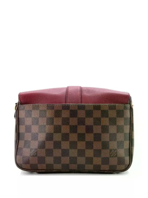 LOUIS VUITTON Clapton Handbag Damier And Leather Pm - Brown