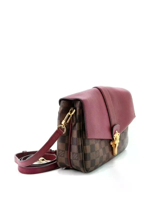 LOUIS VUITTON Clapton Handbag Damier And Leather Pm - Brown
