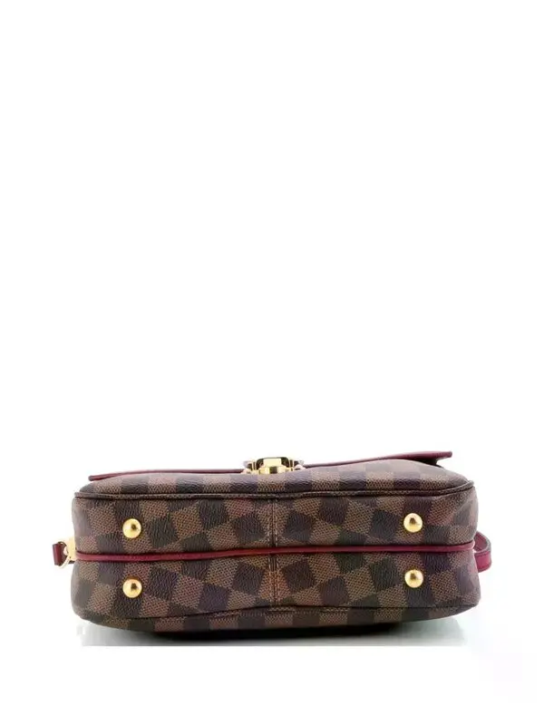 LOUIS VUITTON Clapton Handbag Damier And Leather Pm - Brown