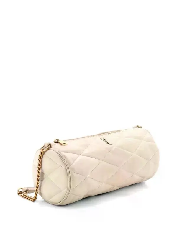 Saint Laurent Sade Tube Mini Shoulder Bag Quilted Leather - White