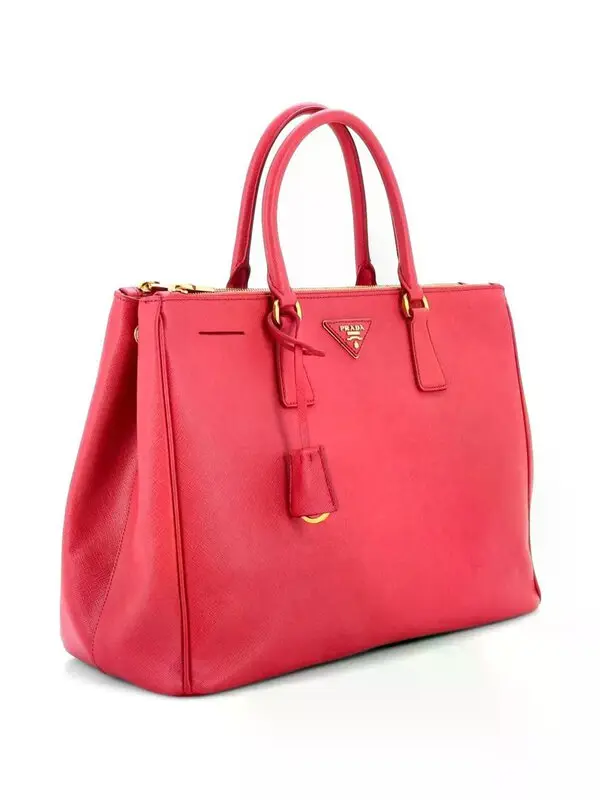 Prada Double Zip Large Saffiano Leather Tote Bag - Pink
