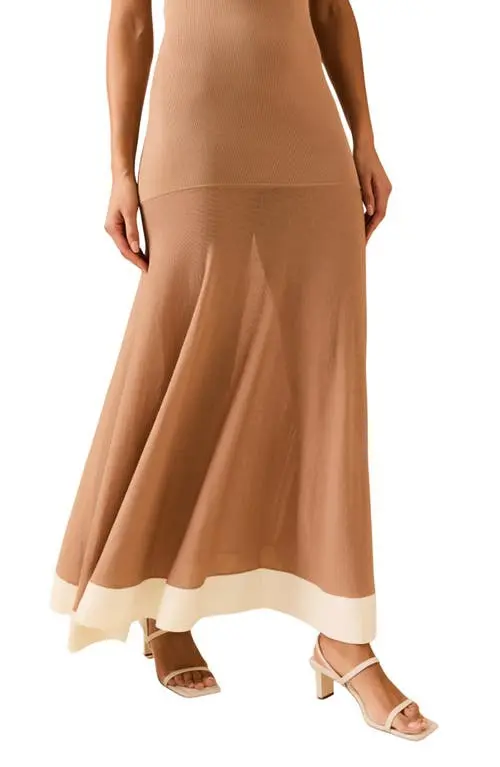 Solid & Striped The Tess Contrast Border Sweater Dress - Camel