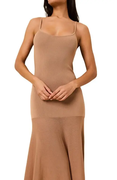 Solid & Striped The Tess Contrast Border Sweater Dress - Camel