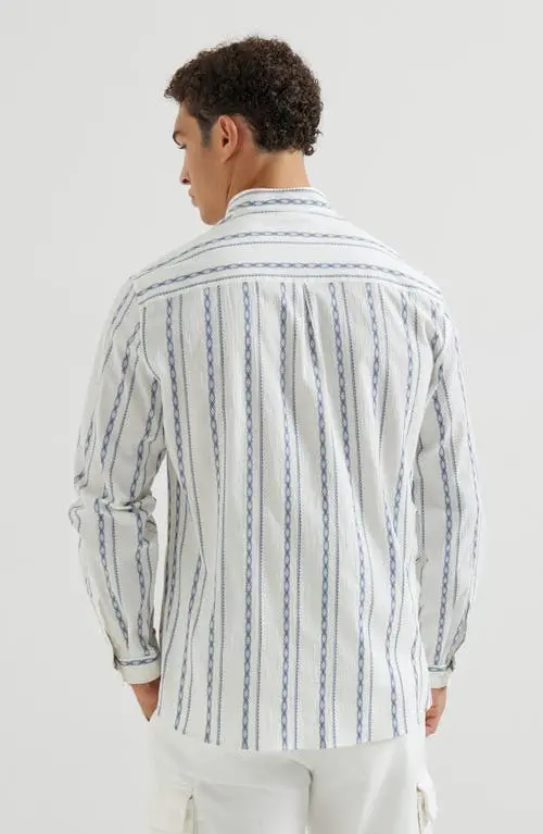 Brunello Cucinelli Mandarin Collar Shirt - White