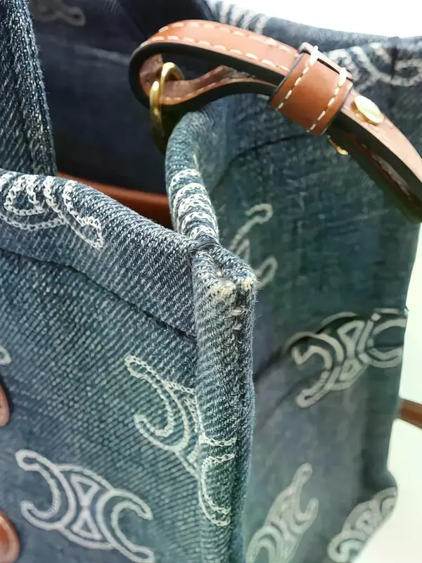 Celine 2010s Small Cabas Thais Tote - Blue