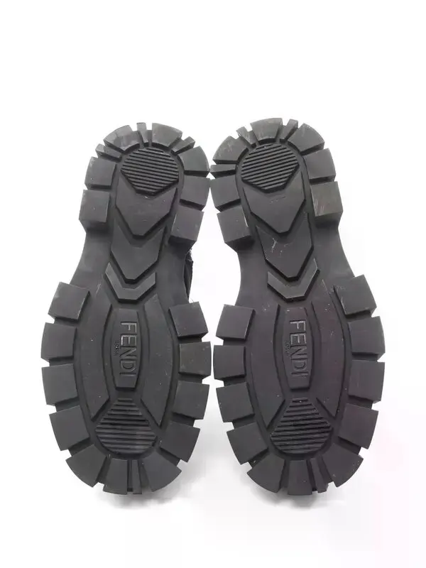 Fendi 2000s Pattern Zip Boots - Black