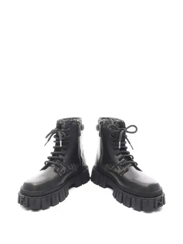 Fendi 2000s Pattern Zip Boots - Black