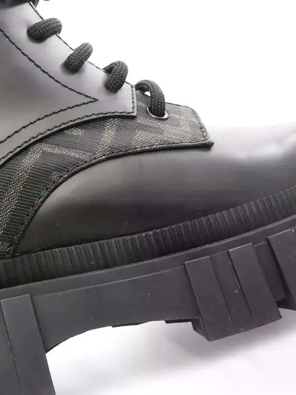Fendi 2000s Pattern Zip Boots - Black