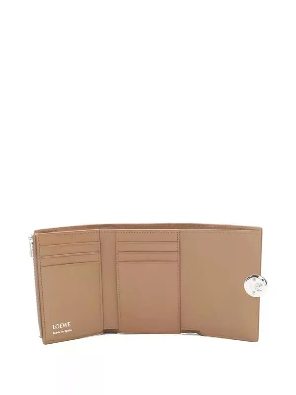 Loewe 2020´pebble Small Vertical Trifold Wallet - Brown