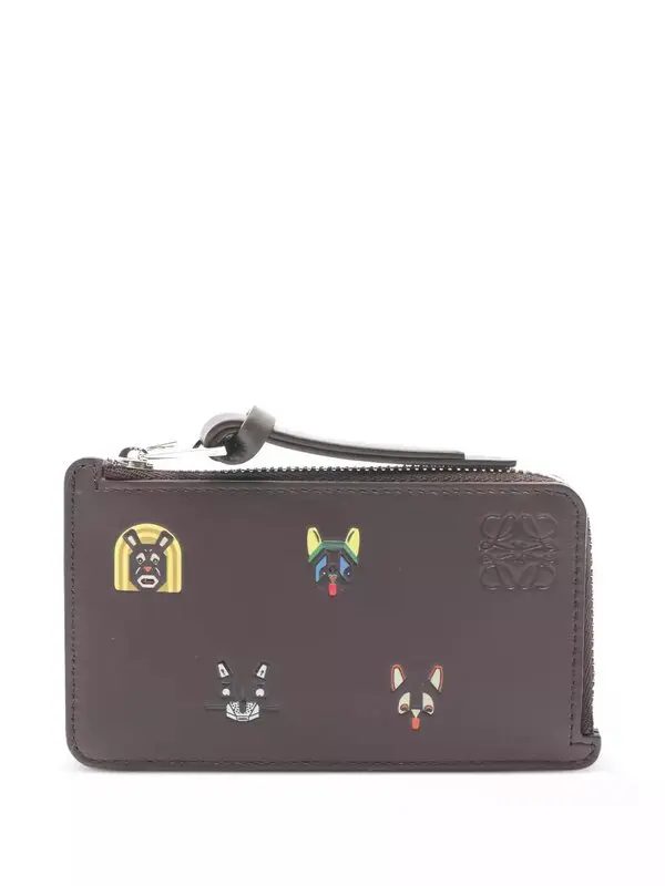 Loewe 2020s X Louis Wain Cats Leather Card Holder - Brown