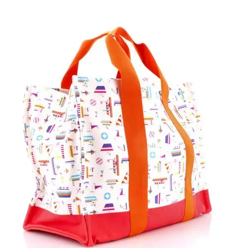 Hermès Petit Chartier Nappy Bag Printed Toile Large