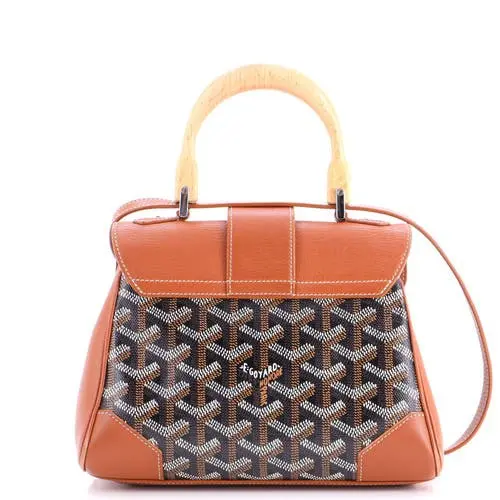 Goyard Saigon Top Handle Bag Coated Canvas With Leather Mini - Brown