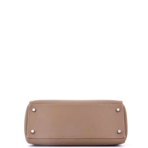 Hermès Kelly Handbag Brown Evercolor With Palladium Hardware 28 - Beige