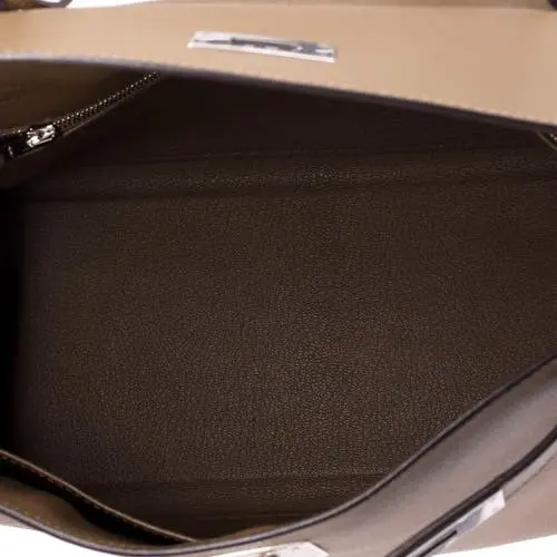 Hermès Kelly Handbag Brown Evercolor With Palladium Hardware 28 - Beige