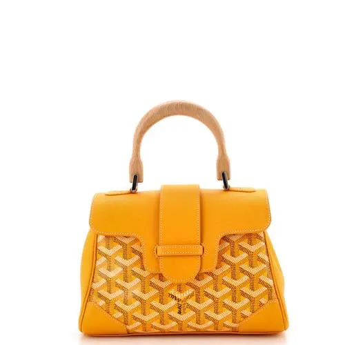 Goyard Saigon Top Handle Bag Coated Canvas With Leather Mini - Orange
