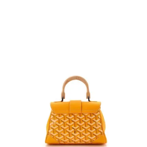 Goyard Saigon Top Handle Bag Coated Canvas With Leather Mini - Orange