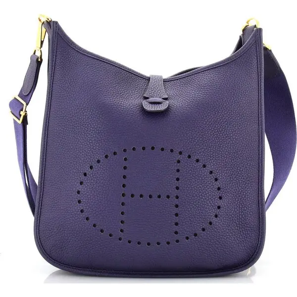 Hermès Evelyne Bag Gen Iii Clemence Pm - Bleu Encre